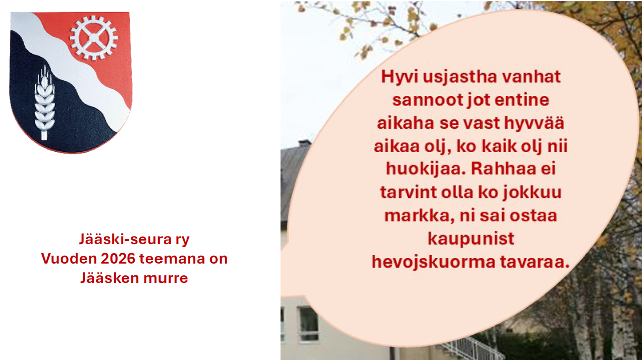 18.1.2026 Tänä vuonna julkaistavaan Jääskeläinen 2026 -lehteen etsitään ...